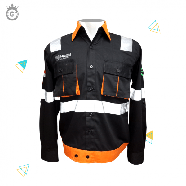 Contoh Desain Baju Safety Freeport Biru - Konveksi Bandung
