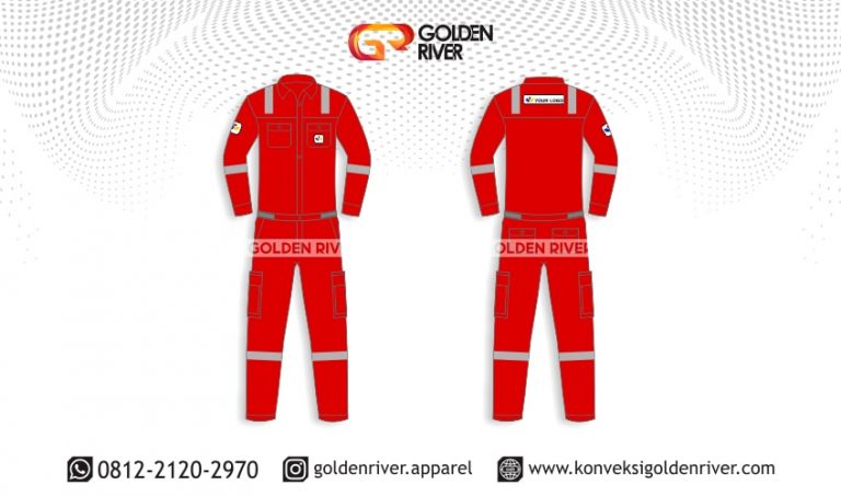 Contoh Desain Wearpack Coverall PSI Merah - Konveksi Bandung
